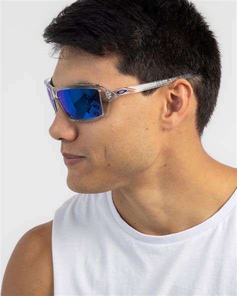 Shop Oakley Cables Prizm Sunglasses In Polished Clear W Prizm Sapphire