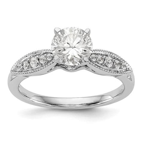 14k White Gold Peg Set Engagement Ring Mounting Seattle Gold Grillz