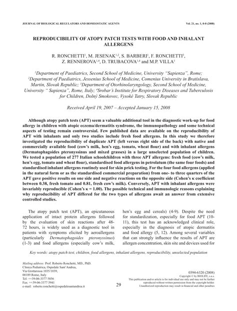 Pdf Side Effects Of Food Atopy Patch Tests