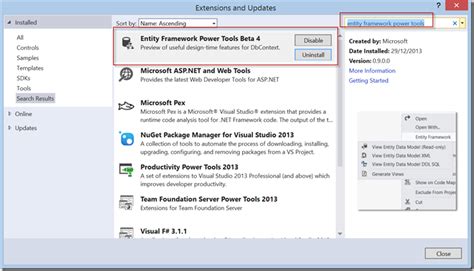 Using Entity Framework Power Tools For Code First Development