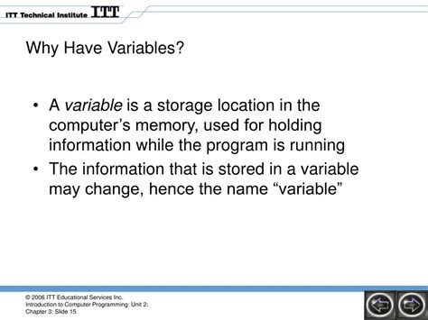 Ppt Unit 2 Variables And Calculations Chapter 3 Input Variables