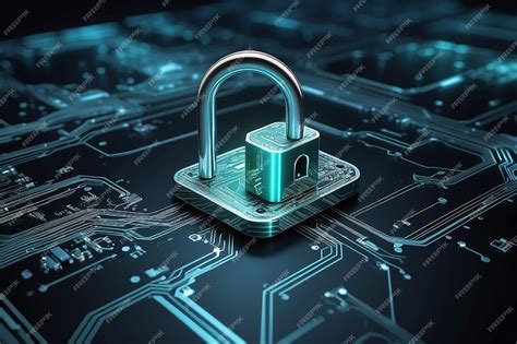 Premium Photo Security Concept Lock Icon With Circuit Board On Technology Background Cyber