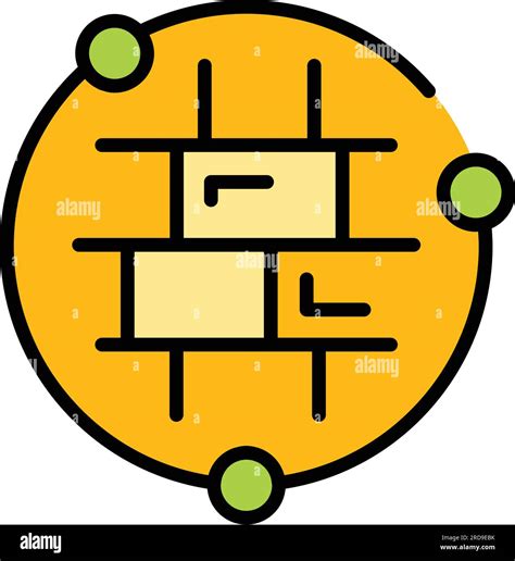 Data Privacy Icon Outline Vector Secure Network Protect Computer Color Flat Stock Vector Image