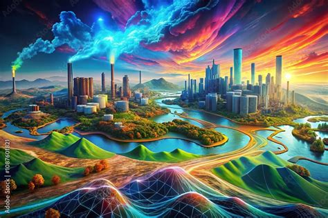 Surreal Representation Of Gis In Smart Geography Transforming Modern Industry And Enhancing