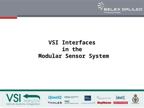 ppt 1 vsi interfaces in the modular sensor system 2 image processing