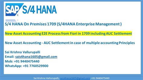 Sap S4 Hana 1709 New Asset Accounting E2e Process From Fiori Including
