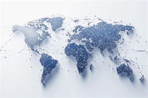 Modern Minimalist World Map With Geometric Network Design For Global Connectivity Themes Civil