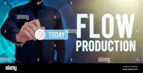 Sign Displaying Flow Production Conceptual Photo Items Are Produced