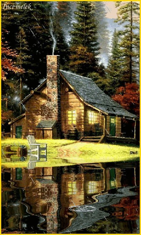 Canvas Oil Painting Ideas For Beginners Cabin In The Woods Cabin 