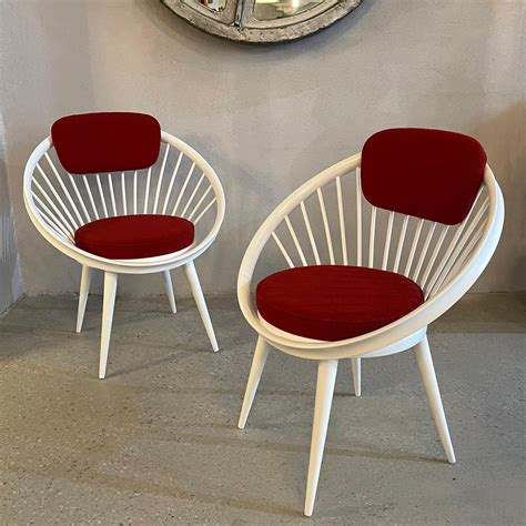 Pair Of Circle Lounge Chairs By Yngve Ekström For Swedese Sweden For