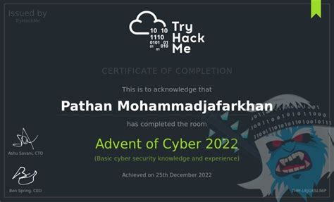 Adventofcyber2022 Tryhackme Redteam Hacking Blueteam Jafar Pathan