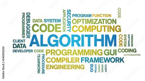 Algorithm Animated Tag Word Cloudtext Design Animation Kinetic Typography Seamless Loop Vídeo