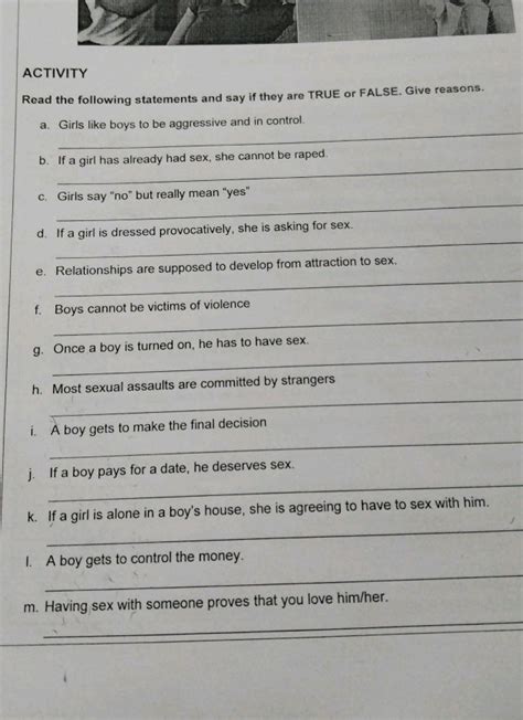 ACTIVITY Read The Following Statements And StudyX