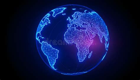 Digital World Globe With Glowing Connections And Data Points Stock Illustration Illustration
