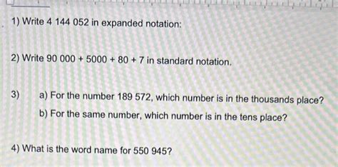 Solved Write In Expanded Notation Write Chegg