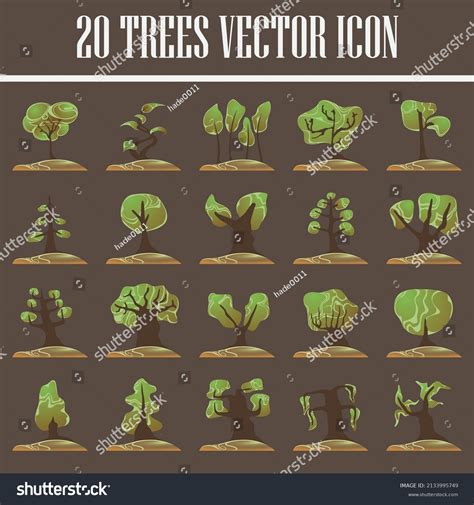 Set Tree Icons Vector Stock Vector Royalty Free Shutterstock