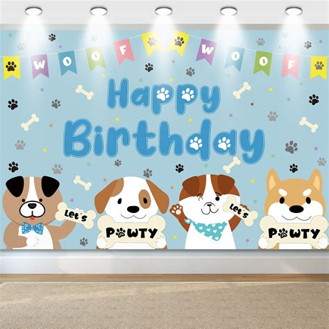 Dog Happy Birthday Backdrop Lets Pawty Backdrop Dog