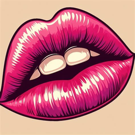 Premium Photo Vector Pinup Style Lip Print