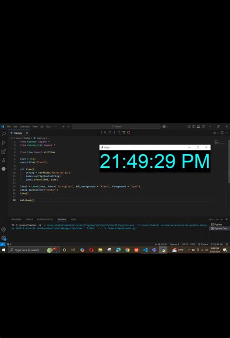 Python Tkinter Internpe Guidevelopment Digitalclock Sanober K