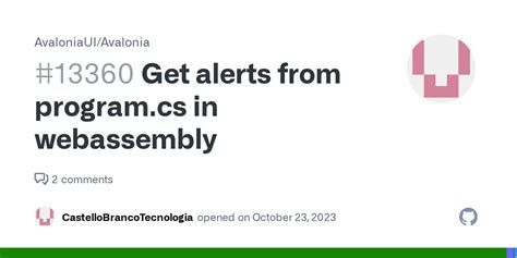Get Alerts From Programcs In Webassembly · Issue 13360 · Avaloniauiavalonia · Github
