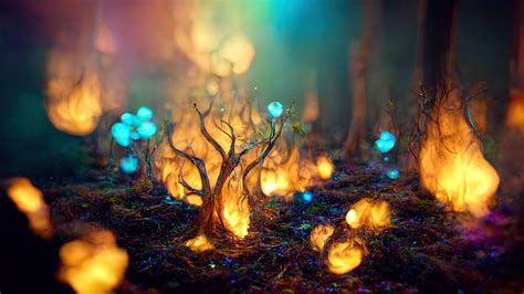 Trees Magic 1920x1080 Wallpaper Fantasy Art Warrior Magic Night
