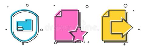 set document folder protection document with star and next page arrow