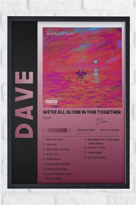Dave Poster Dave Were All Alone In This Together Album Cover Dave
