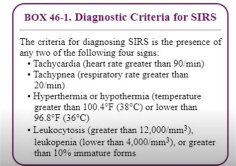 Ch 46 Sirs Sepsis Shock Mods And Death Flashcards Quizlet