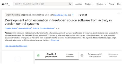 Development Effort Estimation In Freeopen Source Software From Activity In Version Control Systems