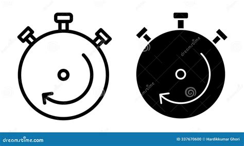 Fasting Time Icon Set Wait A Minute Pictogram Long Period Of Time Vector Symbol Clockwise