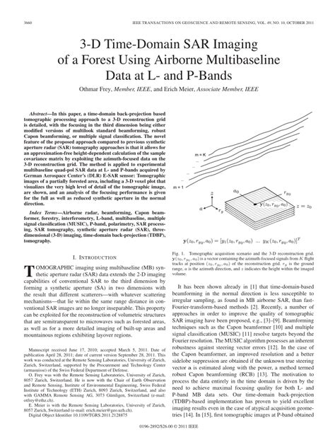 PDF D Time Domain SAR Imaging Of A Forest Using Airborne Multibaseline Data At L And P Bands