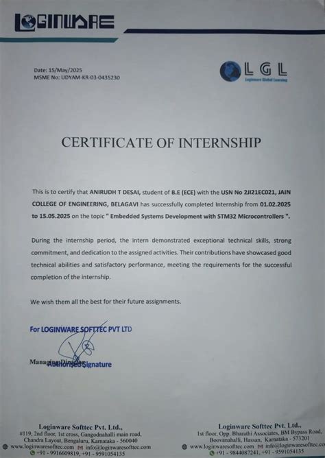 Internshipexperience Embeddedsystems Stm32 Esp32 Iot Linux Cprogramming Loginwaresofttec