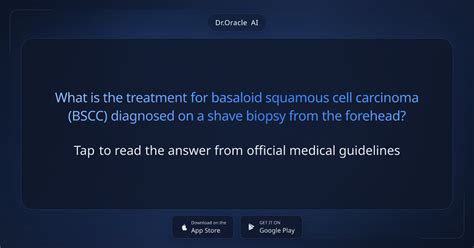 What Is The Treatment For Basaloid Squamous Cell Carcinoma Bscc Diagnosed On A Shave Biopsy