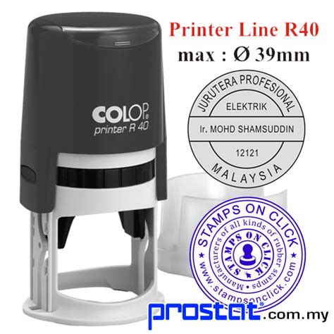Colop R40 Self Inking Stamp Max Size 39mm | prostat.com.my