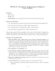 Engr Syllabus Pdf ENGR Introductory Programming For Engineers Course Syllabus