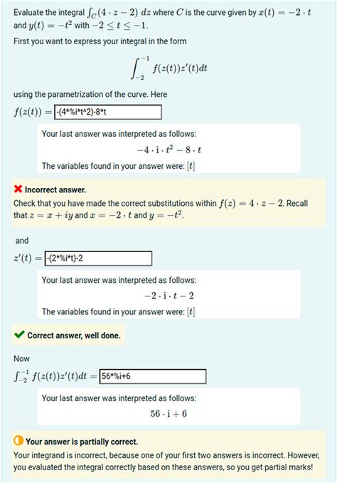An Example STACK Question With Corresponding Feedback Download Scientific Diagram
