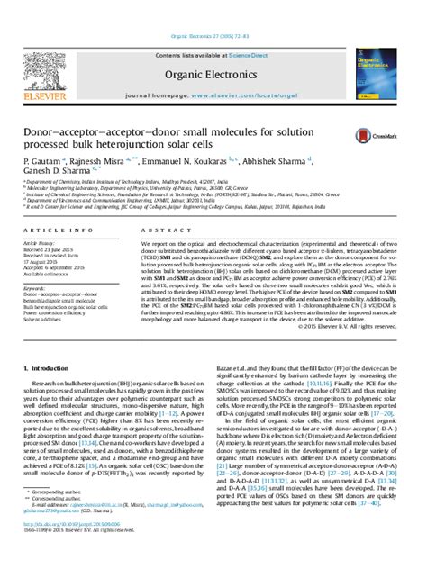 Pdf Donoracceptoracceptordonor Small Molecules For Solution