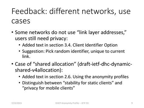 dhcp anonymity profile update ppt download