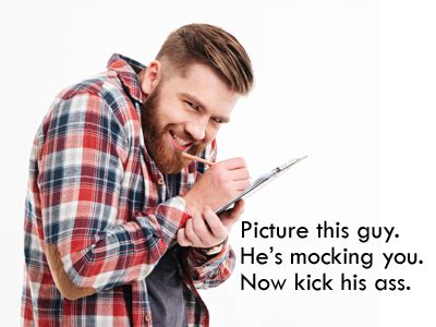 Man Making Funny Face While Writing On Clipboard Janet Chui