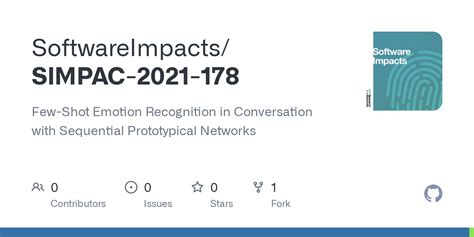 GitHub SoftwareImpacts SIMPAC 2021 178 Few Shot Emotion Recognition In Conversation With