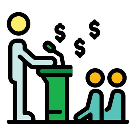 Broker Lesson Speaker Icon Color Outline Vector 15392383 Vector Art At Vecteezy