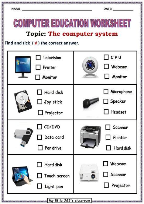 Computer Worksheet For Grade 4