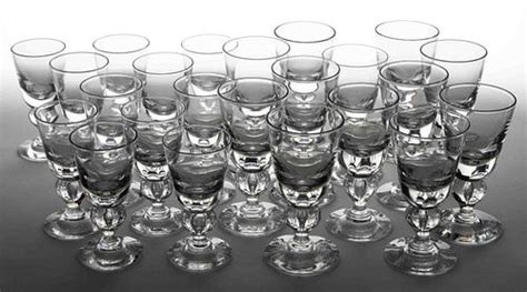 Steuben No 7877 Crystal Art Glass Drinking Articles Lot Of 23 Sold At