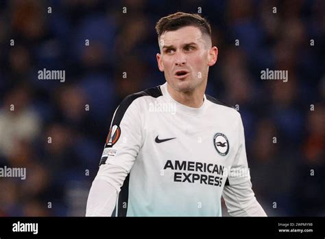 Pascal Grob Of Brighton Reacts During Uefa Europa League Round Of 16 First Leg Match As Roma