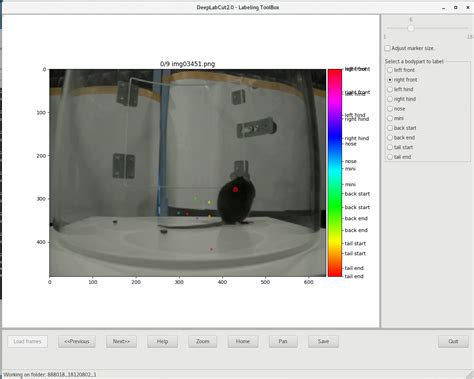 deeplabcut label frames labels from last frame remain in the gui when