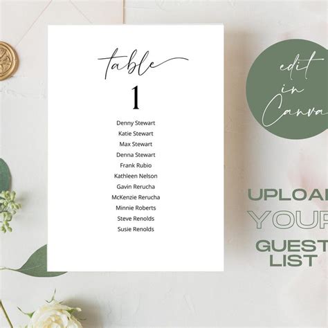 Table Assignment Etsy