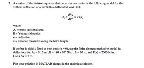 Solved A Version Of The Poisson Equation That Occurs In Chegg