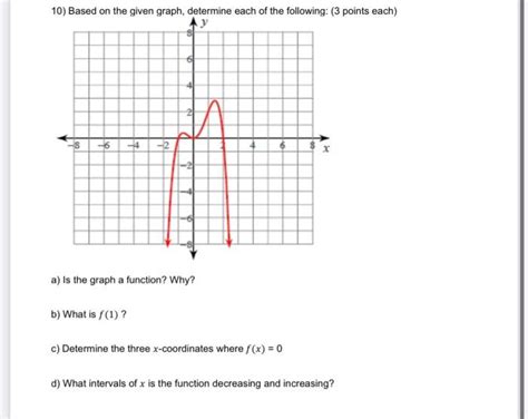 solved 10 based on the given graph determine each of the