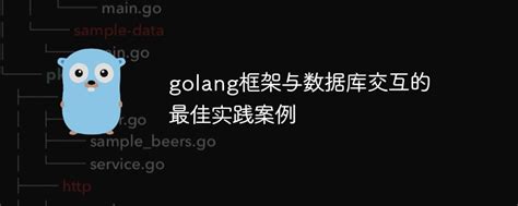 golang框架與資料庫互動的最佳實踐案例 golang php中文網