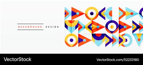 Colorful Circle And Triangle Abstract Background Vector Image